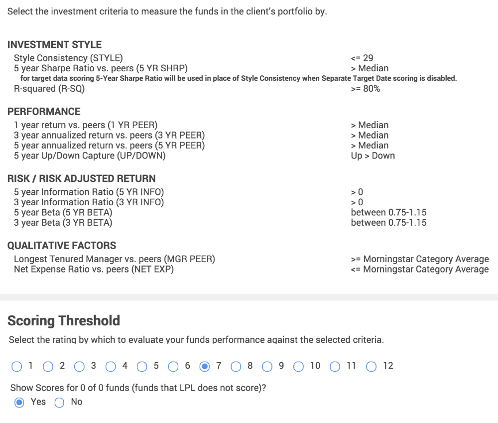 LPL Criteria – FirmPlus - LPL