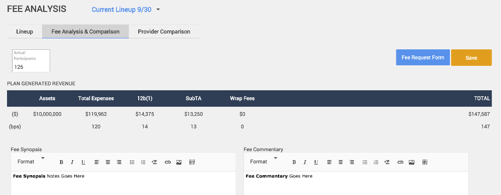 Fee Analysis & Comparison Report – FirmPlus - LPL